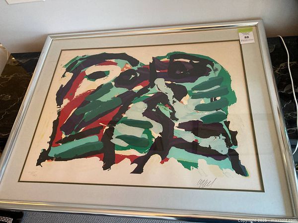 Signed Karel Appel abstract lithograph 32x39 | Maxsold