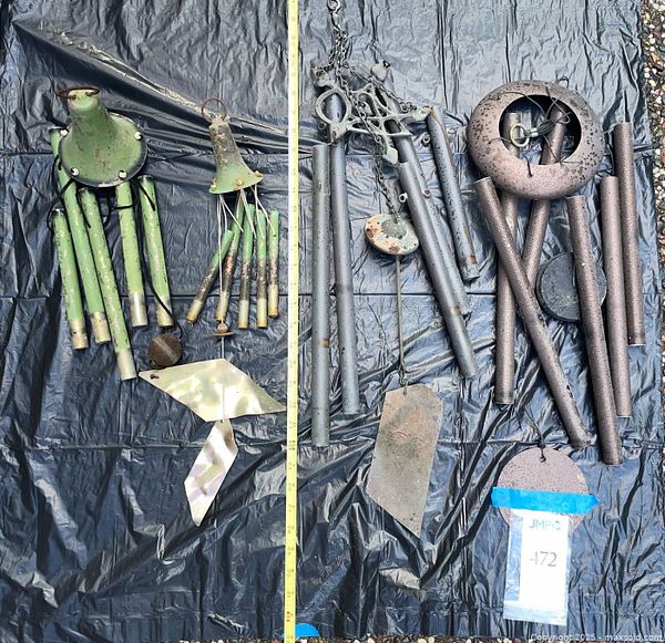 Outdoor metal wind chimes, three sets | Maxsold