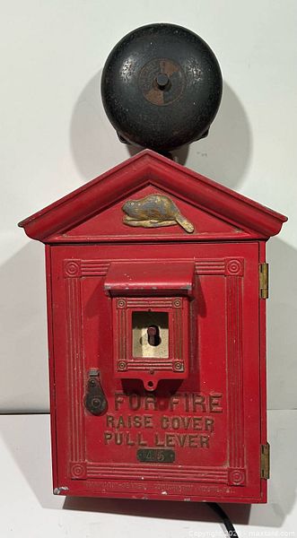 Painted Red Cast Iron Fire Alarm Pull Box | Maxsold
