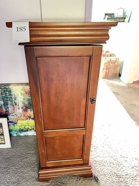 Cherry wood column storage cabinet | Maxsold
