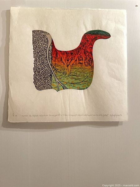 Hazelgrove lithograph "TSADHE The Alef Beth" 15x15 | Maxsold