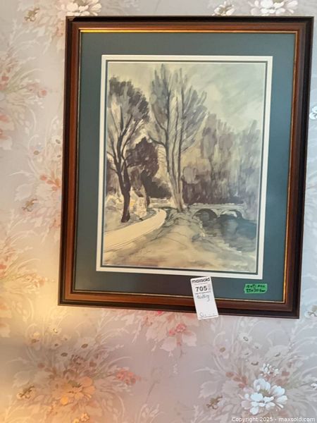 Framed landscape painting 25x30" | Maxsold
