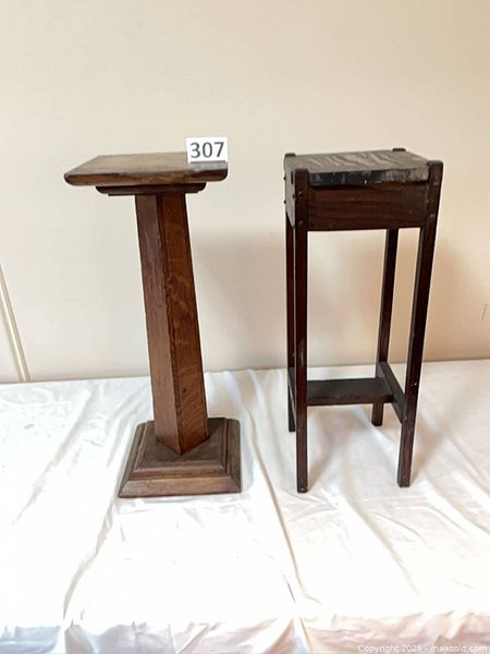 Two Vintage Wood Stands | Maxsold