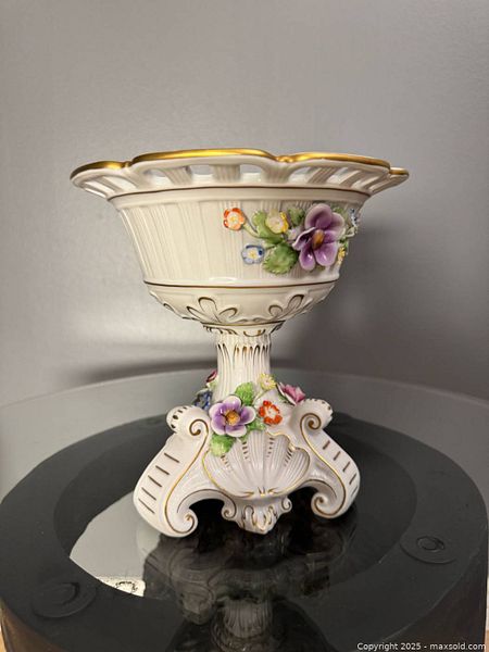 Dresden porcelain footed compote bowl | Maxsold