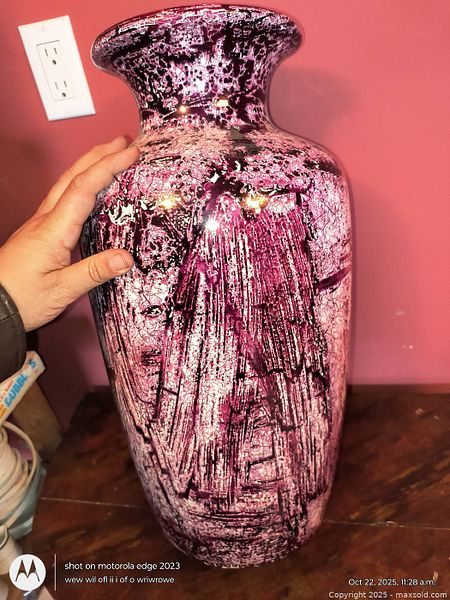 Large 29" lusterware art pottery signed vase | Maxsold