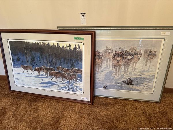 John Seerey-Lester framed wolf lithographs | Maxsold