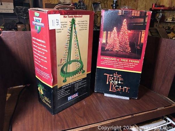 4-foot pre-lit artificial Christmas trees, qty 2, new in box | Maxsold