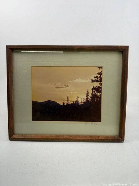 Steven W Perry framed sunset photograph | Maxsold