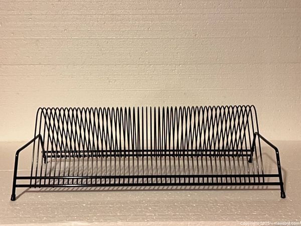 Vintage black wire record album rack | Maxsold