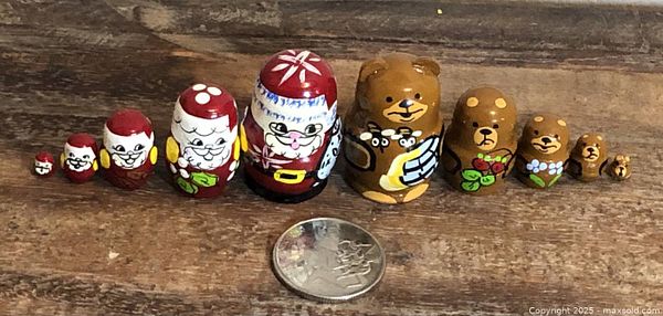 Mini Russian Nesting Doll Sets Santa & Bear | Maxsold