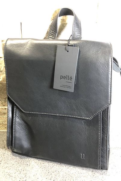 Pelle black leather backpack purse | Maxsold