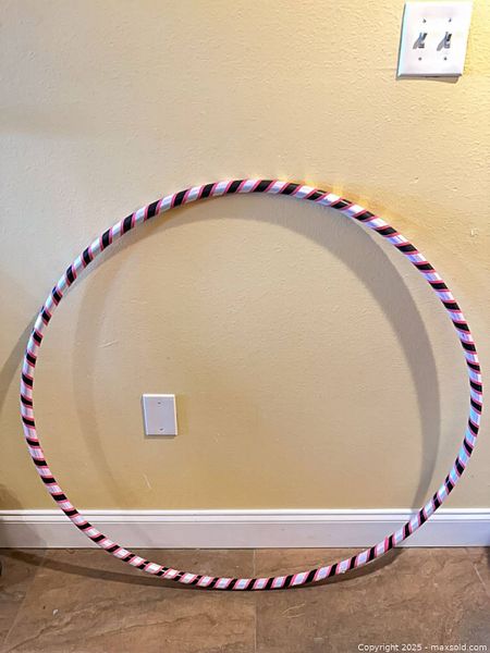 Striped Pink, White & Black Hula Hoop | Maxsold