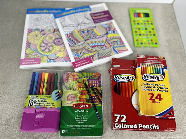 Pencil Crayons And Adult Meditative Colouring Books | Maxsold