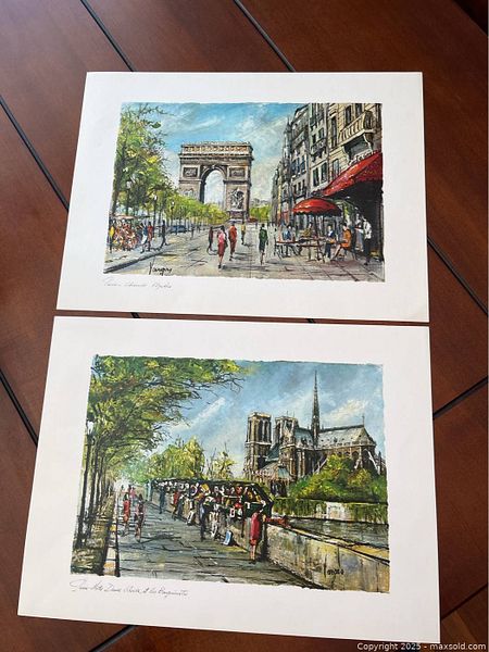 Pair of Pedro Vargas Paris prints | Maxsold