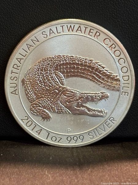 2014 Australia $1 Saltwater Crocodile 1oz .999 Silver Coin | Maxsold