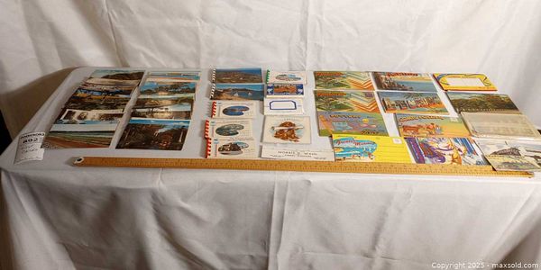 Mid-20th C miniature souvenir photo booklets, postcard folders and 1941 ...