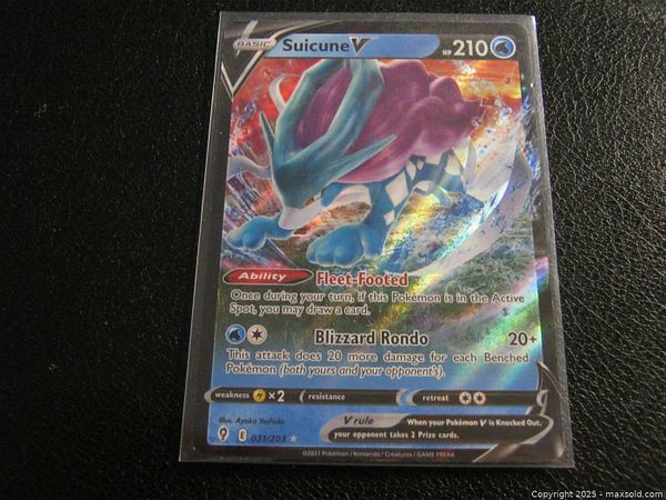 Pokemon Suicune V Ultra Rare Card 31/203 | Maxsold