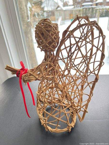 Wicker Rattan Angel Figurine 13 in | Maxsold