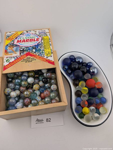 Speckled, Frosted and Blue Glass Marbles | Maxsold