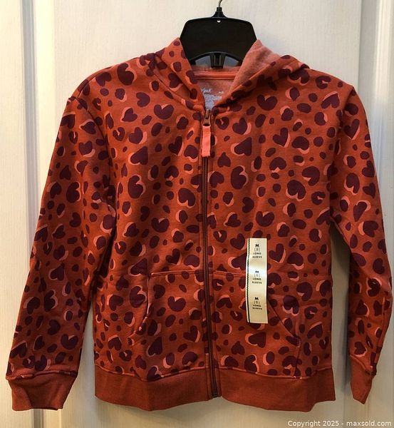 Cat & Jack rust fleece zip hoodie size 8 | Maxsold