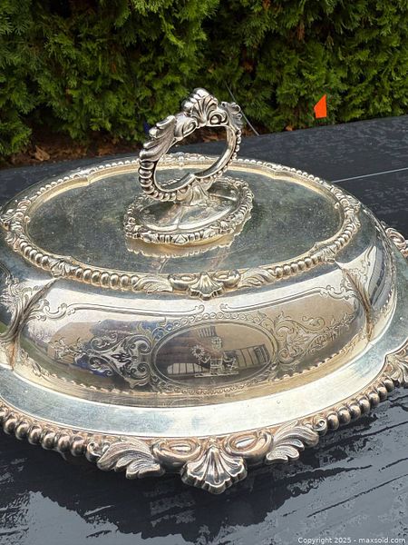 Old Sheffield plate silver oval covered tureen | Maxsold