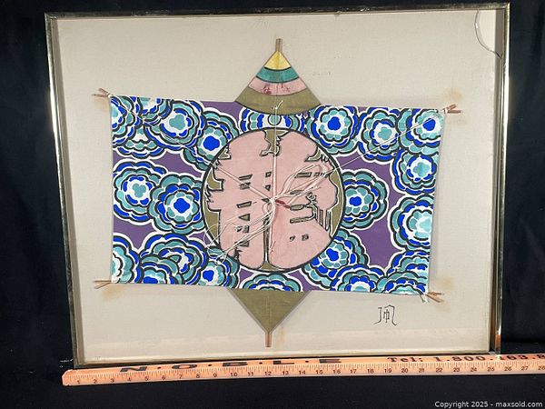 Framed Japanese rice-paper bamboo kite | Maxsold
