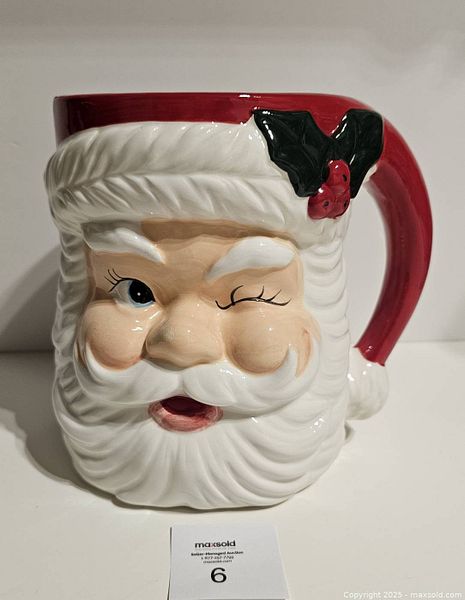 Ceramic Santa face planter mug | Maxsold