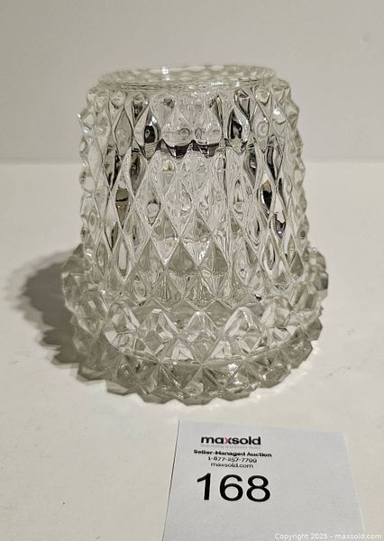 Clear pressed glass fairy lamp | Maxsold