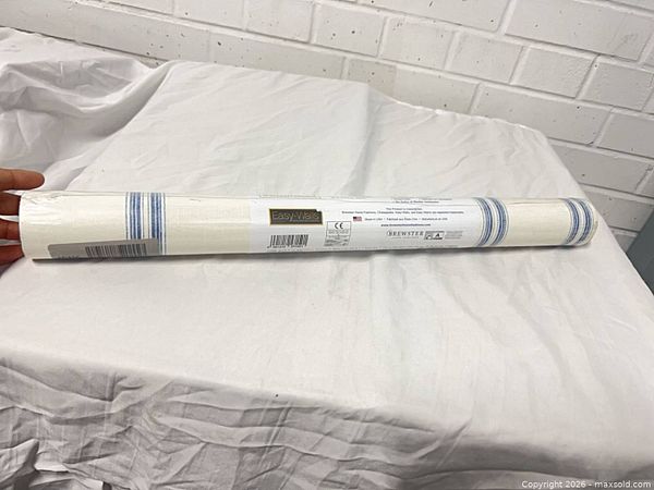Brewster Easy-Walls Blue & White Striped Wallpaper Roll 20.5" x 11 yd ...