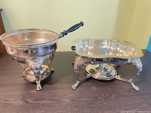2 Victorian-Style Silver-Plated Chafing Warmers, 6-Piece | Maxsold