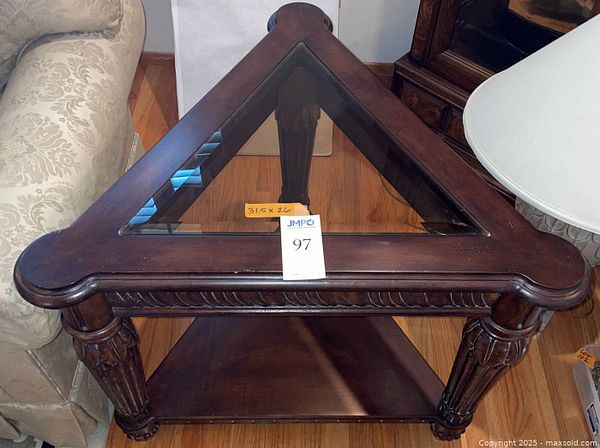 2-Tier Triangle Side Table | Maxsold