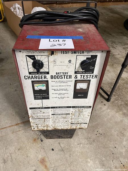 Century wheeled battery charger booster tester | Maxsold