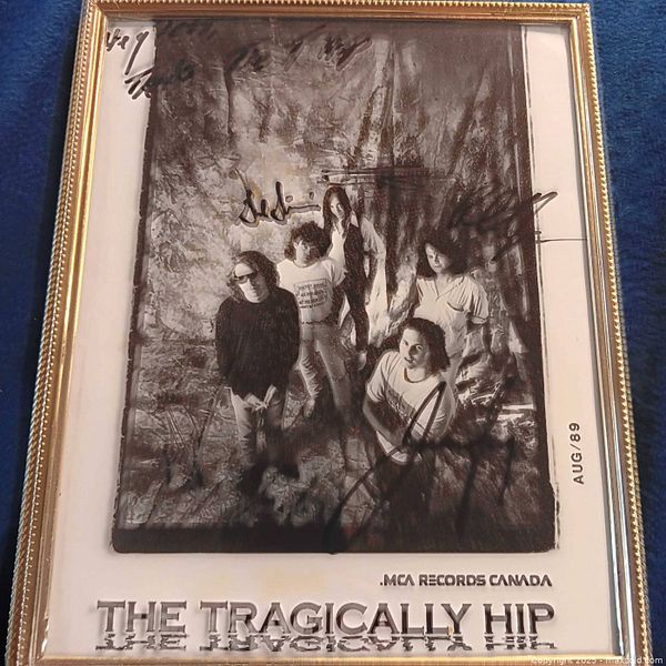 The Tragically Hip signed MCA Records 8x10 photo | Maxsold