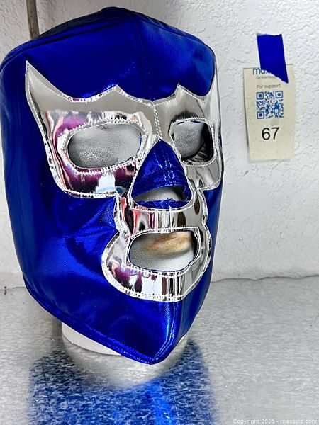 Blue Demon Blue-Silver Lucha Libre Mask | Maxsold