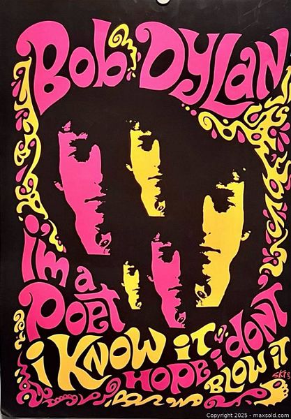 Bob Dylan psychedelic quote poster | Maxsold