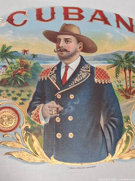 Cuban cigar box label lithograph | Maxsold