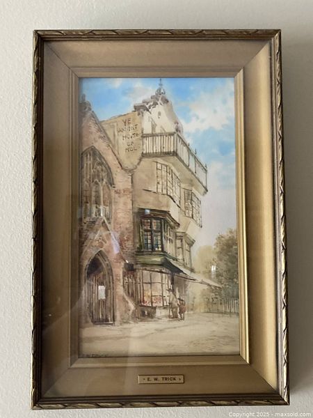 Watercolor street scene painting | Maxsold