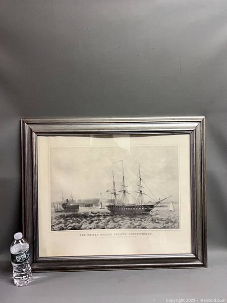 Framed USS Constitution ship print 20x24 | Maxsold