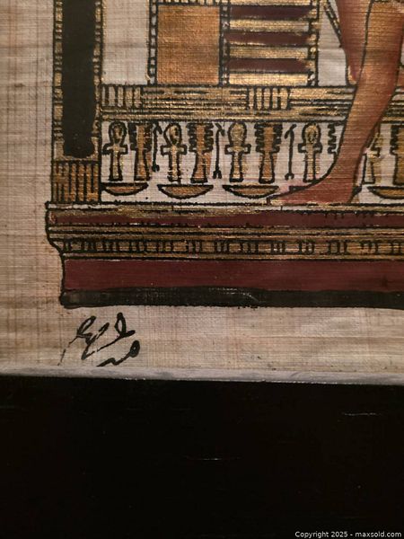 Egyptian framed papyrus artwork | Maxsold