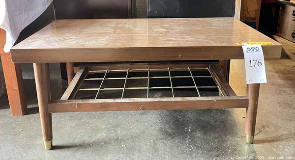 1970s coffee table with brass capped feet | Maxsold