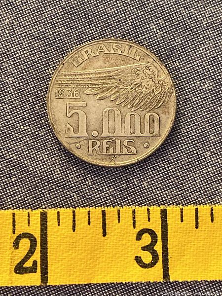 1936 Brazil 5000 Réis “Santos Dumont” silver coin | Maxsold