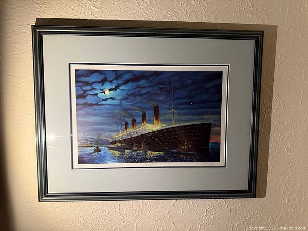Peter Robson Moonlit Departure Titanic print | Maxsold