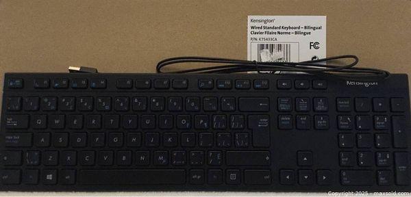 Kensington Wired Standard Bilingual Keyboard | Maxsold