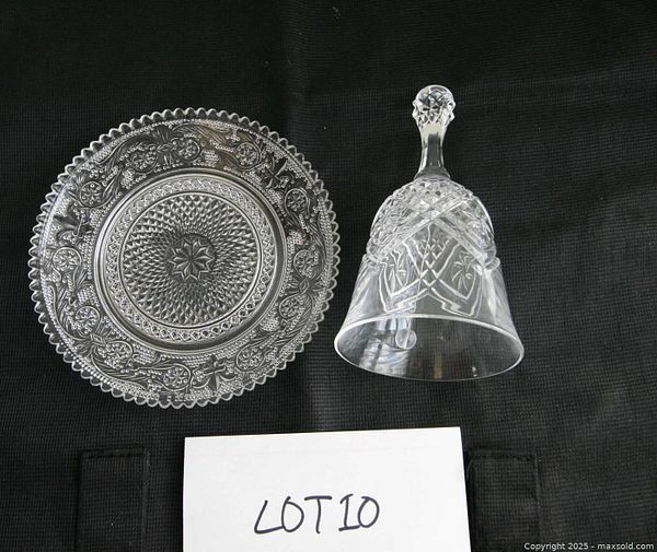Etched Crystal Bell And Plate | Maxsold