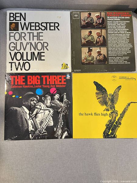 Jazz vinyl LPs: Ben Webster, Coleman Hawkins, Lester Young – 4 records ...