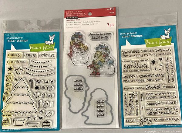 Lawn Fawn & Recollections Holiday Clear Stamp Sets (3) | Maxsold