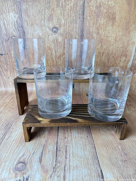 Heavy crystal rocks glasses set of 4 | Maxsold