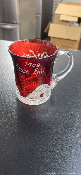 Ruby Red Souvenir Glass 1903 | Maxsold