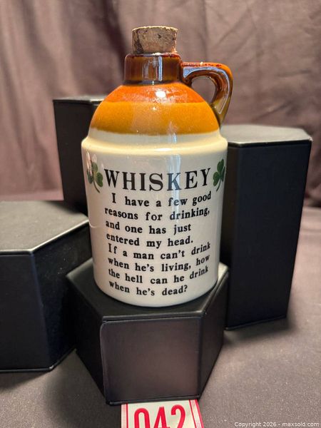 Mini Irish Whiskey Ceramic Flagon With Cork | Maxsold