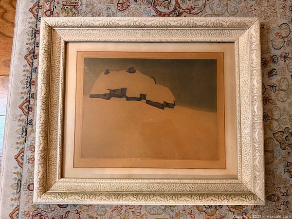Framed abstract minimalist landscape artwork | Maxsold